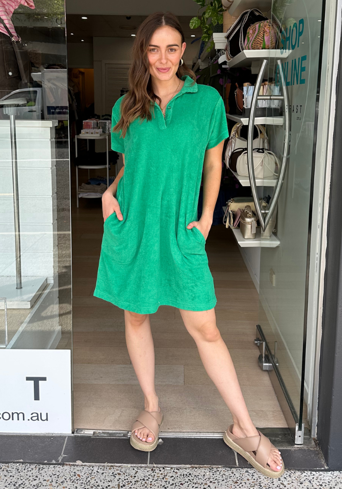 ITAMI TERRY DRESS - EMERALD – StyleFast