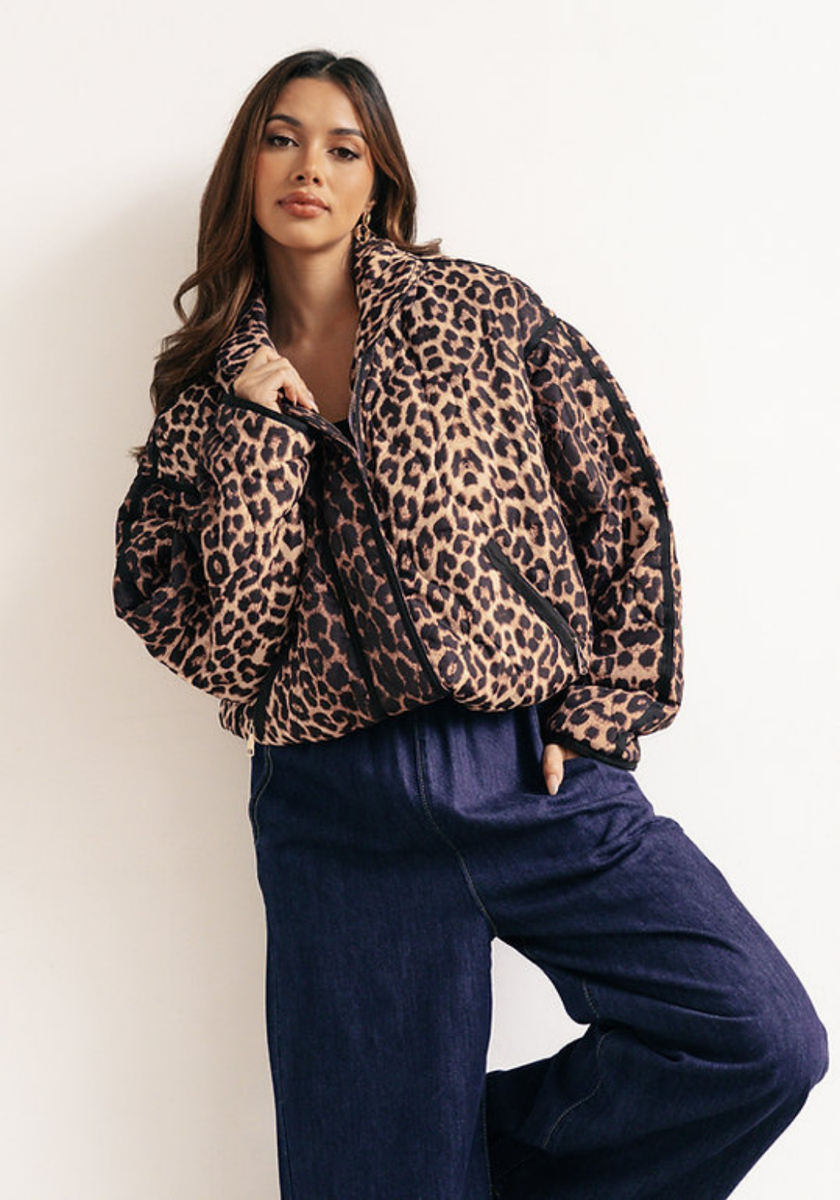 CHELSEA PUFFER - LEOPARD PRINT – StyleFast
